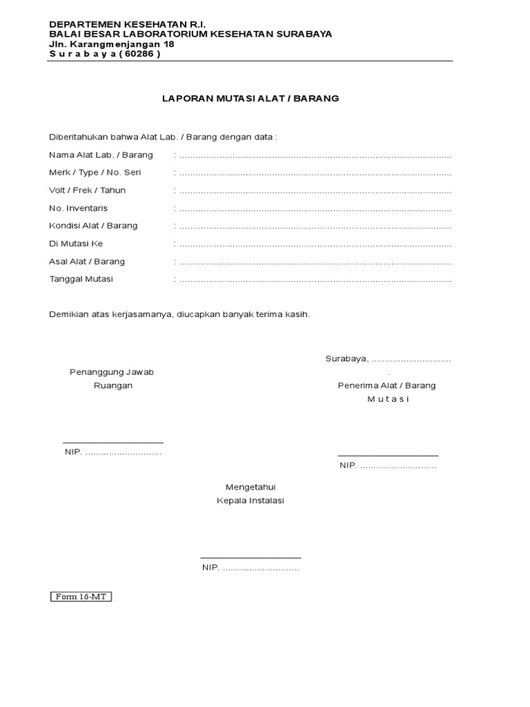 Laporan Mutasi Barang | PDF