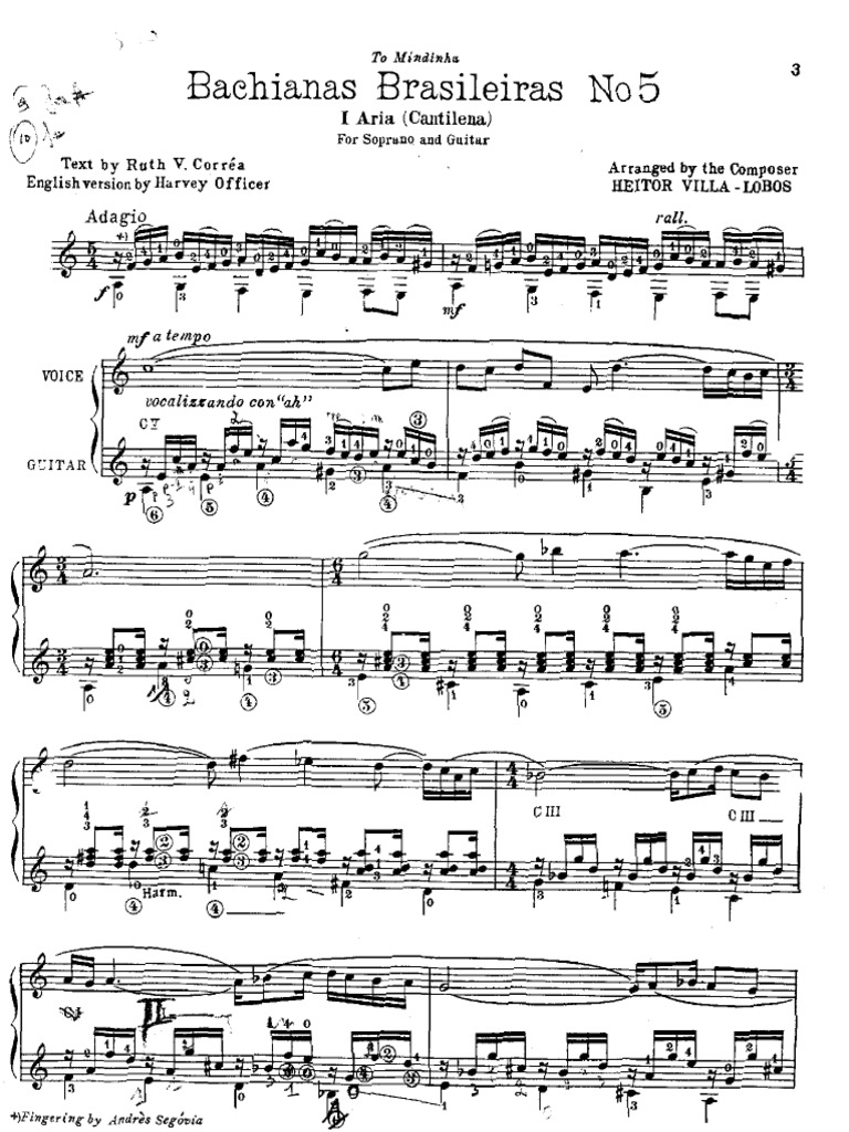 Bachianas Brasileiras #5 - Flute and Guitar (Aria) PDF | PDF