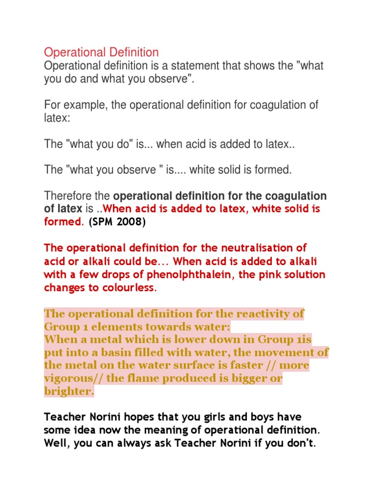 Operational Defination | PDF | Language Arts & Discipline