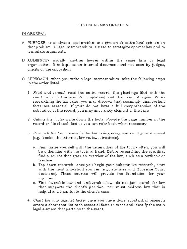 Legal Memorandum Format | PDF | Memorandum | Jurisprudence