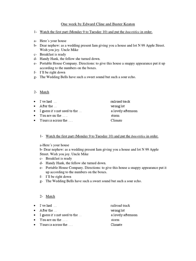 One Week Activity | PDF