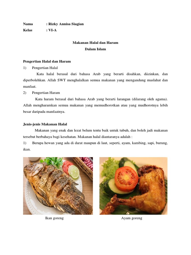 Jenis-jenis makanan Halal dan haram