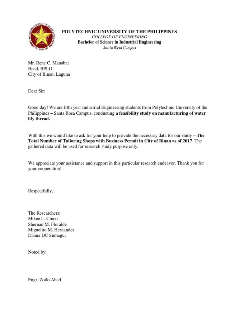 Letter of Request - Business Permits | PDF | Academic Discipline ...