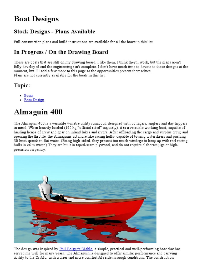 Boat Designs | PDF | Hull (Watercraft) | Boats