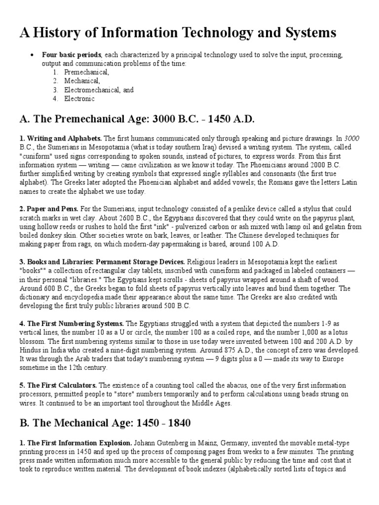 A History of Information Technology and Systems | PDF | Integrated ...