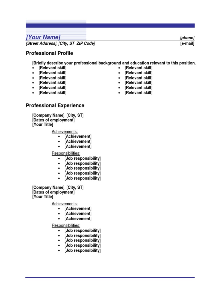 CV FormatDesignCV TemplatesCV SamplesExample 1 | PDF | Career & Growth ...