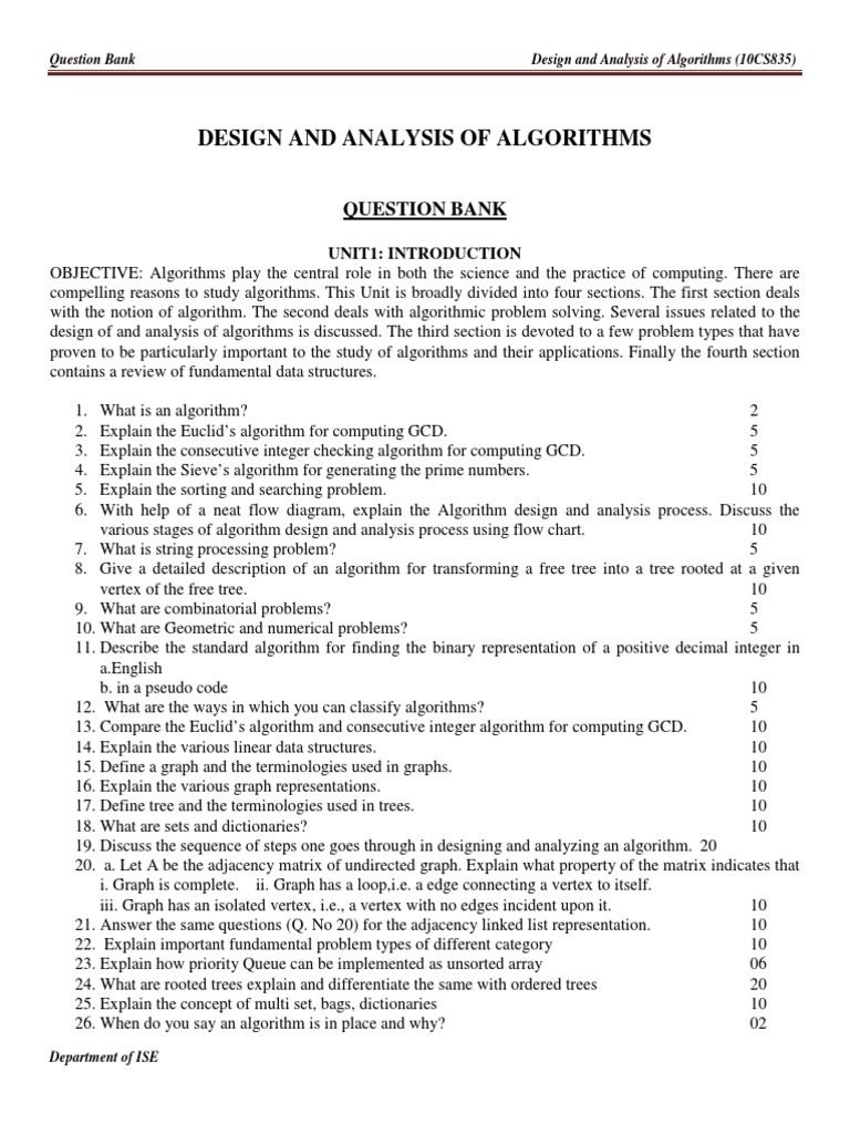 Ada QB PDF | Download Free PDF | Algorithms | Dynamic Programming