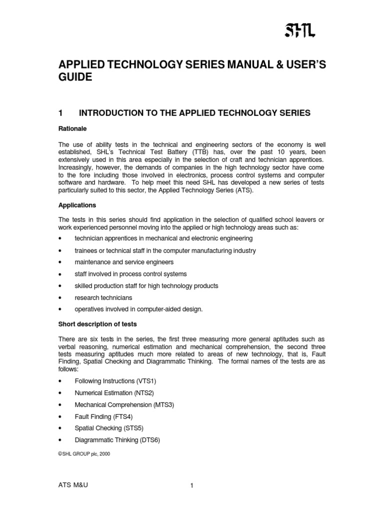 APPLIED TECHNOLOGY SERIES Manual PDF | PDF | Machines | Multiple Choice