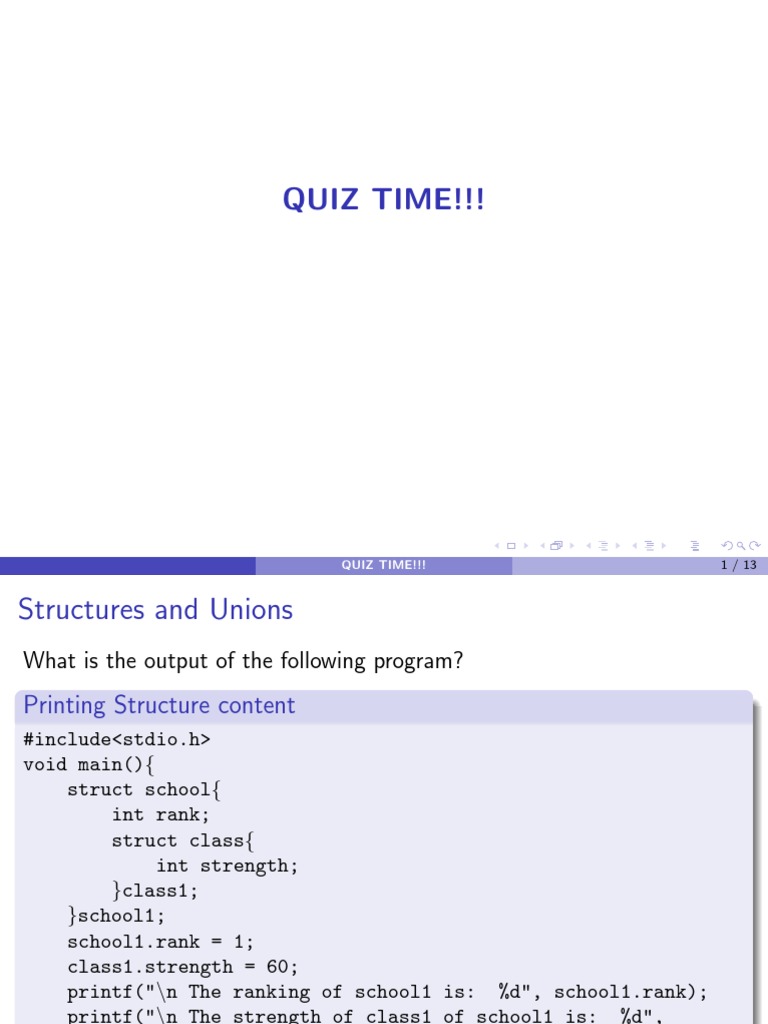 Quiz Time!!! | PDF | Programming Paradigms | Computer Programming