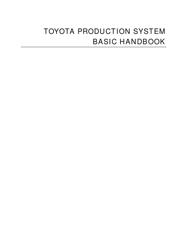Basic TPS Handbook | PDF | Lean Manufacturing | Operations Management