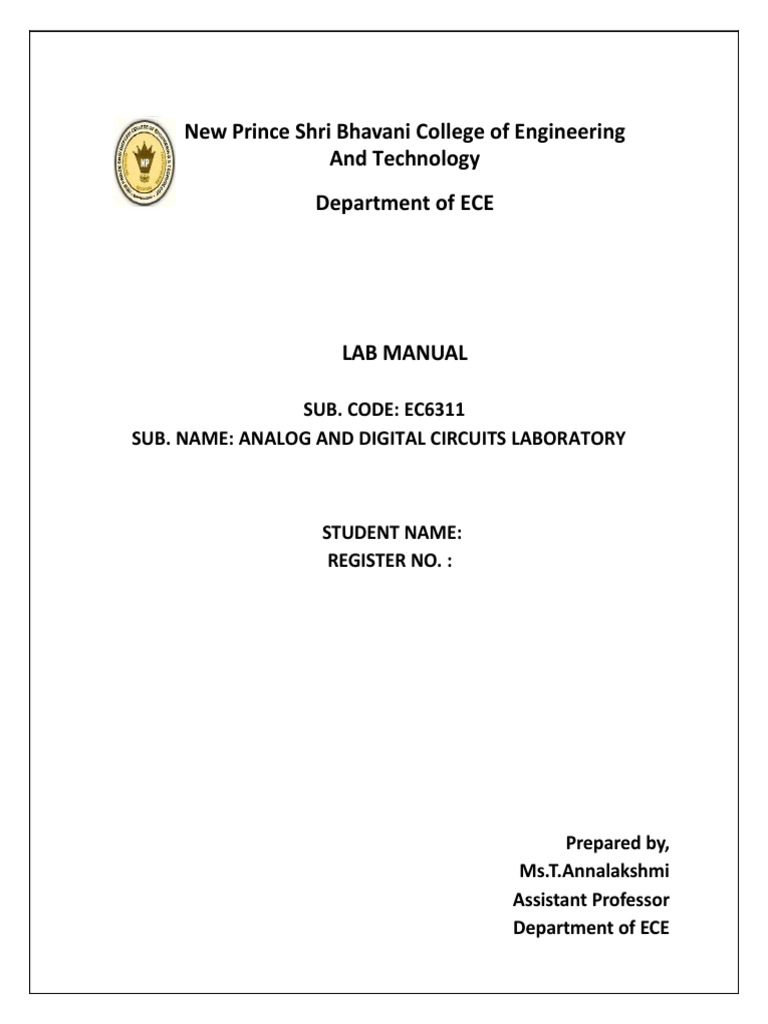 New Prince Shri Bhavani College of Engineering and Technology ...