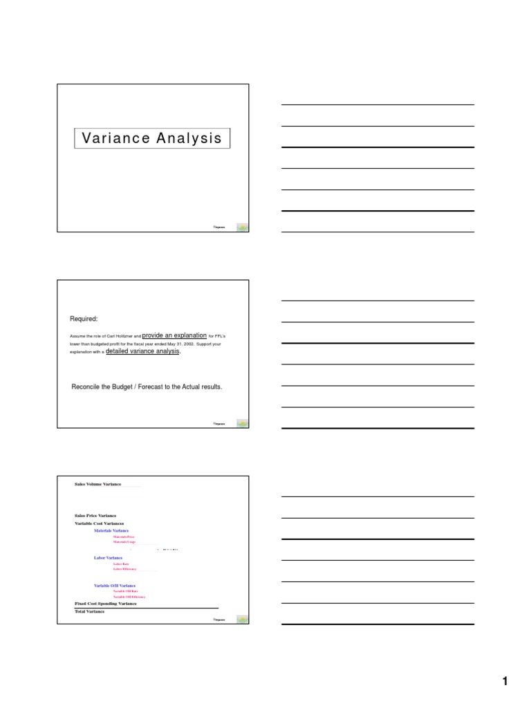 Variance Analysis | PDF | Labour Economics | Profit (Accounting)