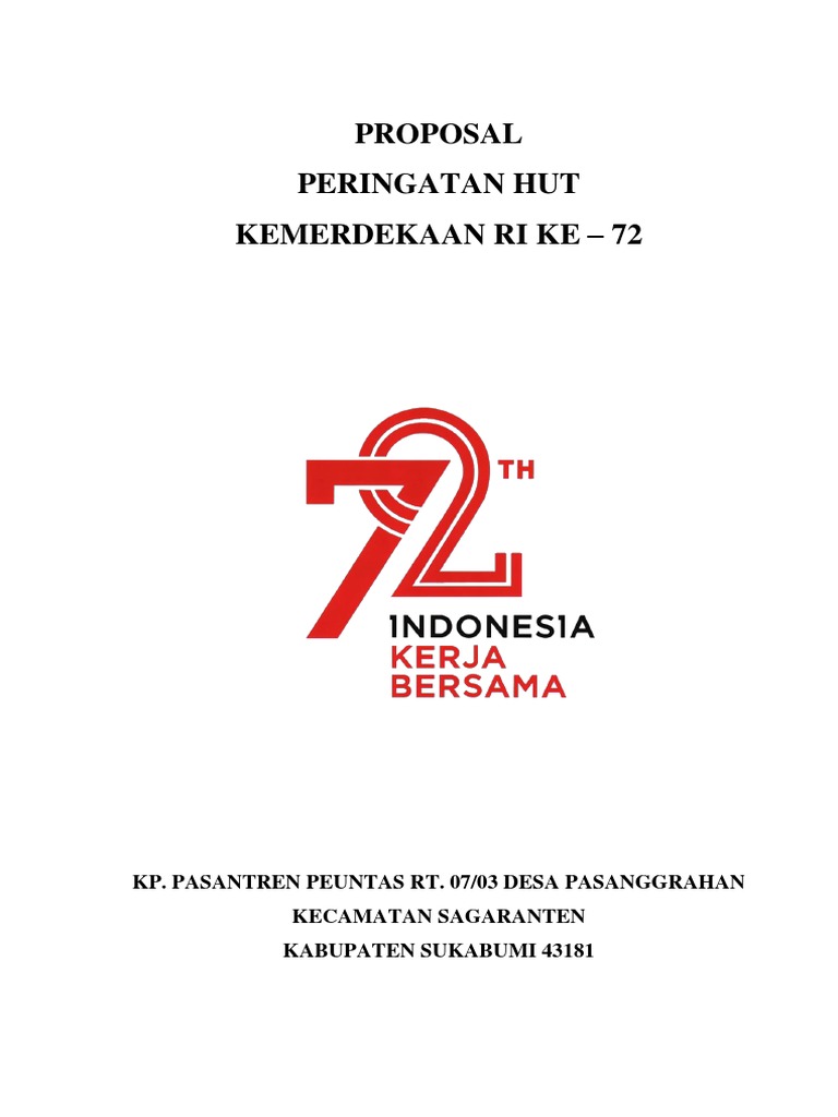 Proposal Kegiatan HUT RI ke-72 Sagaranten | PDF