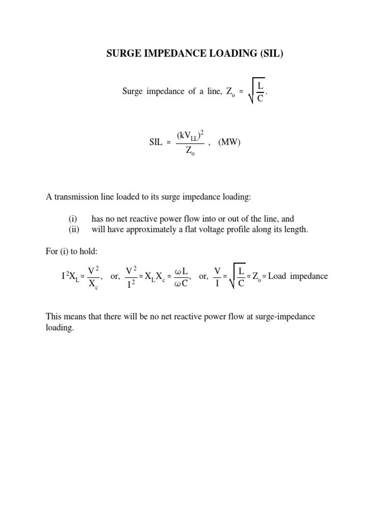 Surge Impedance Loading PDF | PDF