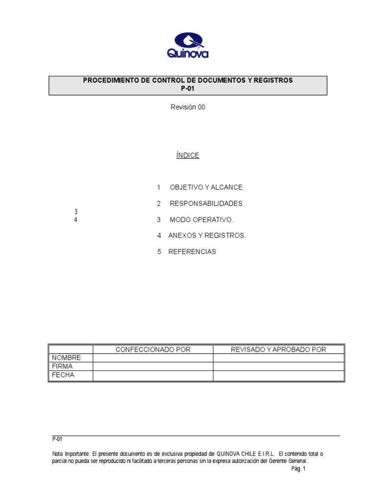 P-01-Control de Documentos y Registros | PDF | Calidad (comercial) | Business