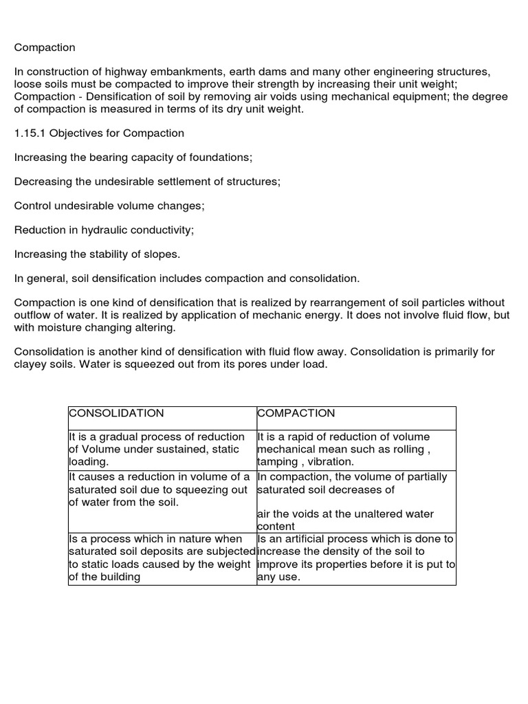 Compaction vs. Consolidation in Soils | PDF | Soil Mechanics | Soil
