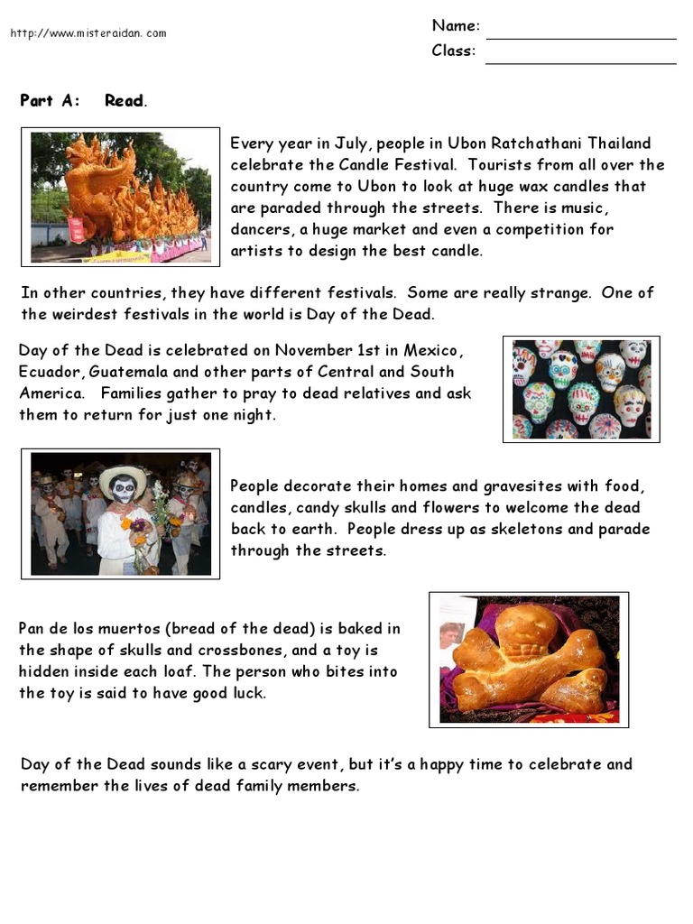 Festivals Around the World Worksheet | PDF | Observances | Religious ...
