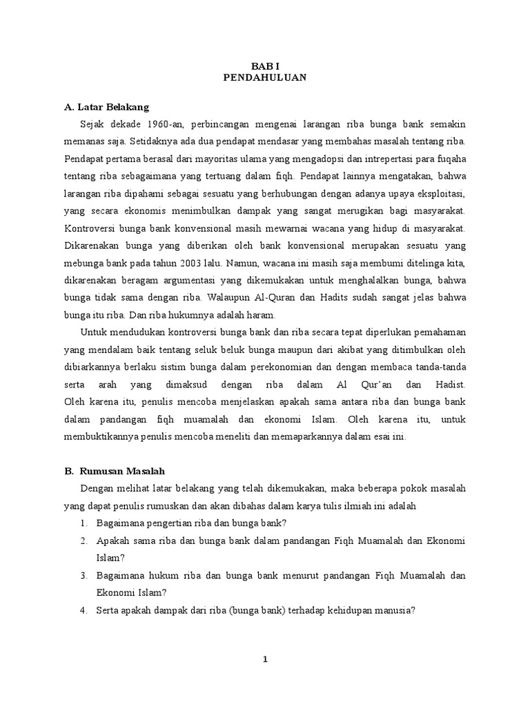 Riba Dan Bunga Bank Dalam Pandangan Islam | PDF