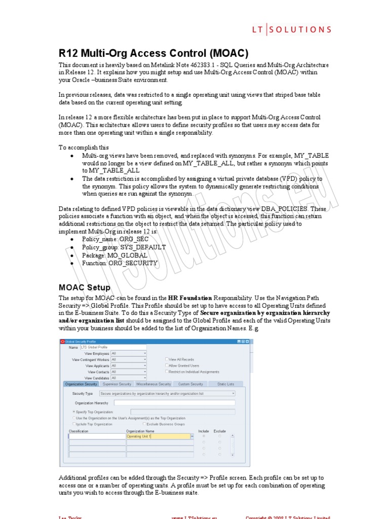 R12 Multi Org Access Control Pdf Oracle Database Databases 7762