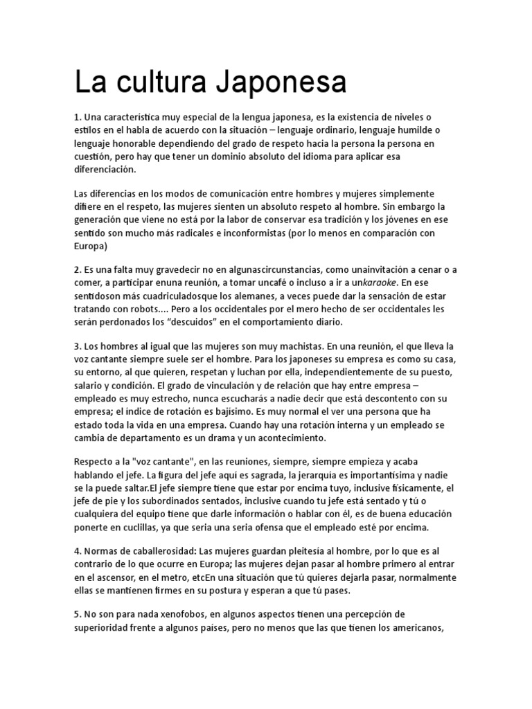 La Cultura Japonesa | PDF | Japón | Mundo occidental
