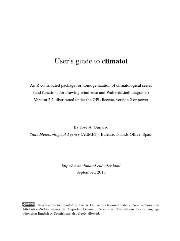 Climatol Guide | PDF | Ordinary Least Squares | Regression Analysis