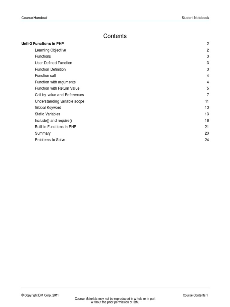 Unit-3 Functions in PHP | PDF | Scope (Computer Science) | Parameter (Computer Programming)