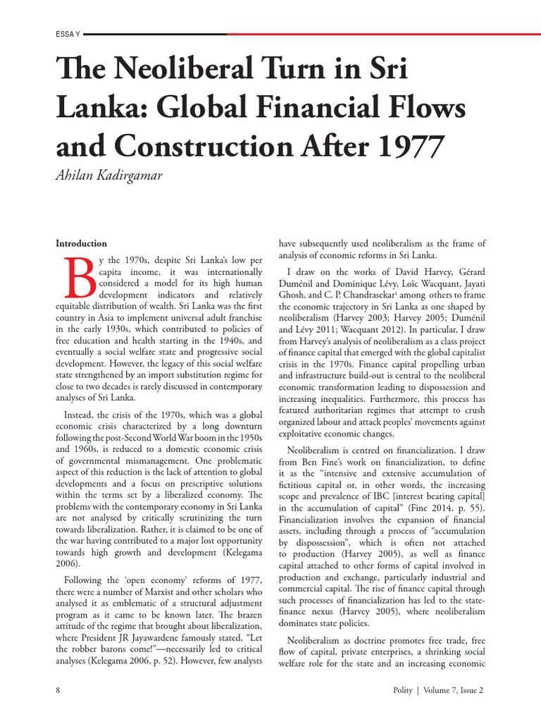 The Neoliberal Turn in Sri Lanka: Global Financial Flows and ...