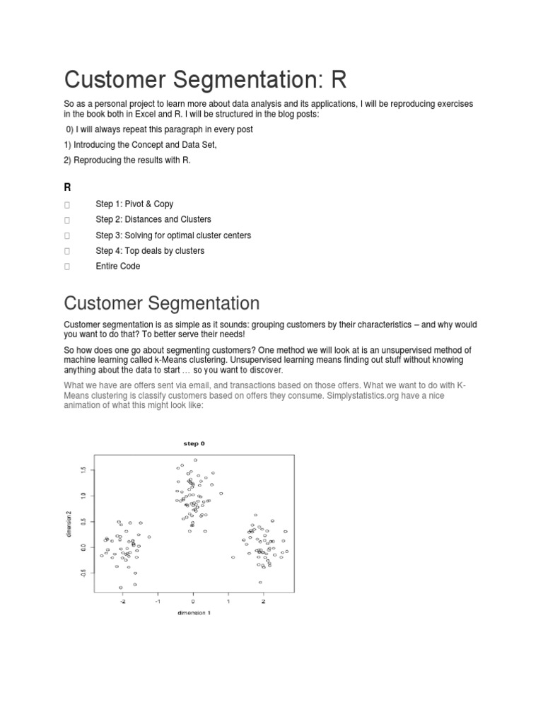Customer Segmentation - Project With R | PDF | Cluster Analysis | Comma Separated Values