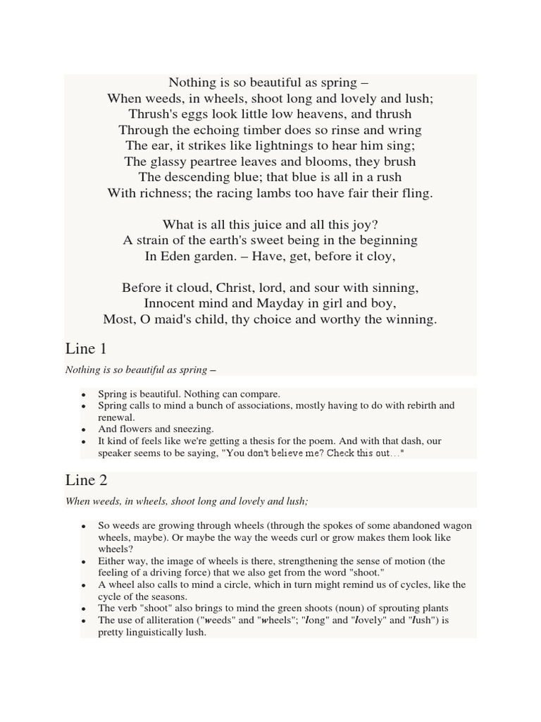 Spring by Gerard Manley Hopkins | PDF | Heaven | Sin