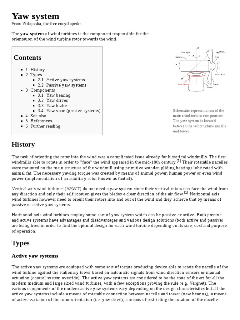 Yaw System | PDF | Energy Conversion | Rotating Machines