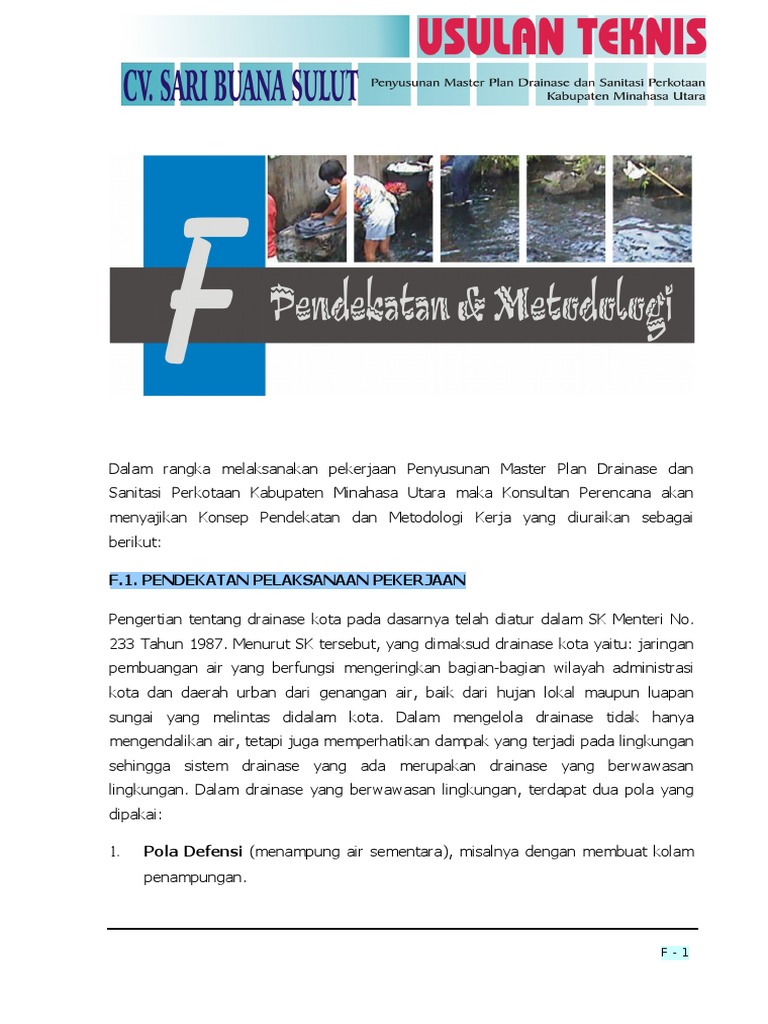 Ustek-Penyusunan Master Plan Drainase Dan Sanitasi Perkotaan Kabupaten Minahasa Utara | PDF