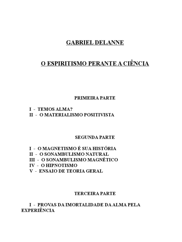 Gabriel Delanne o Espiritismo Perante A Ciencia | PDF | Materialismo ...