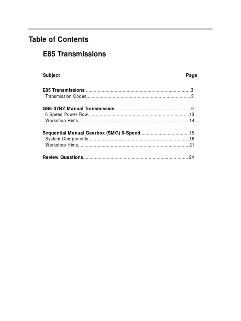 05 E85 Driveline PDF | PDF