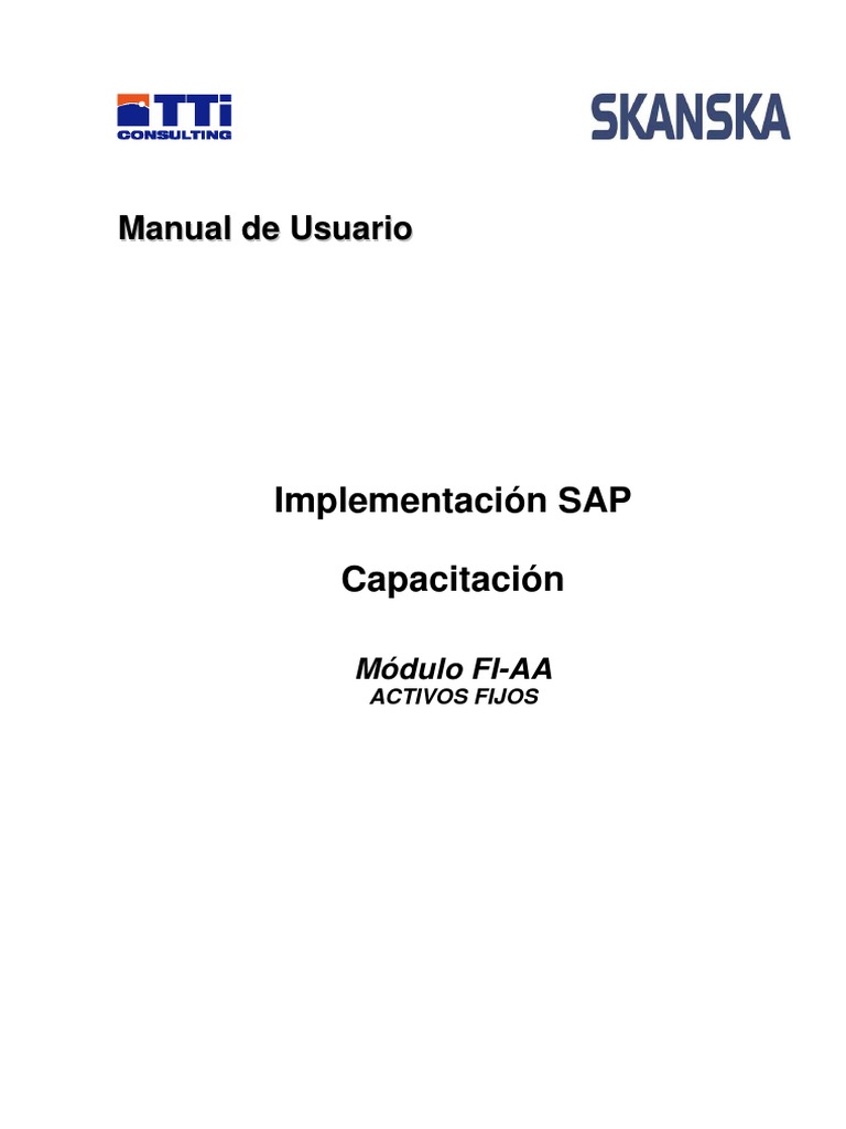 Implementación y capacitación del módulo de Activos Fijos en SAP | PDF