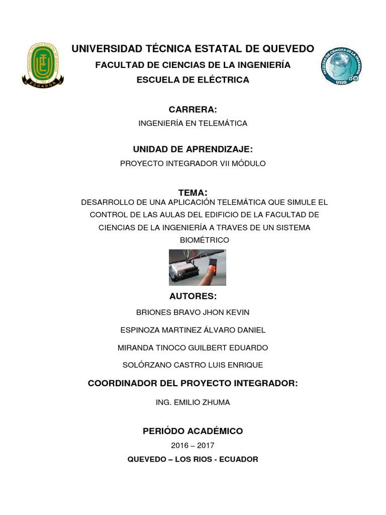 Proyecto Módulo 7 Biometrico 04.03.2017 | PDF | Biometría | Arduino