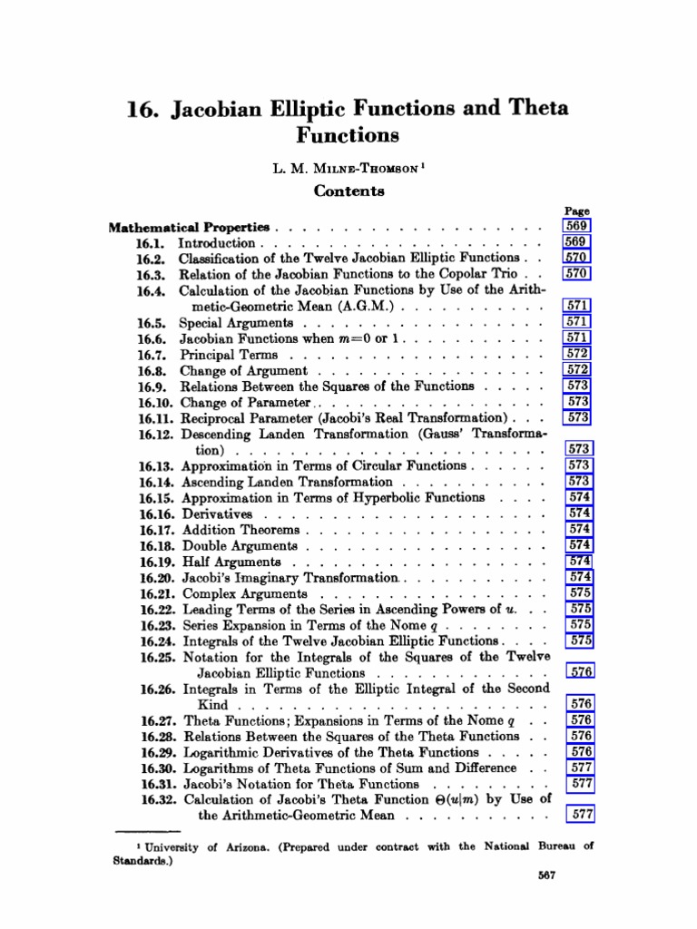 Jacobian Elliptic Functions and Theta Functions | PDF | Harmonic Analysis | Differential Geometry