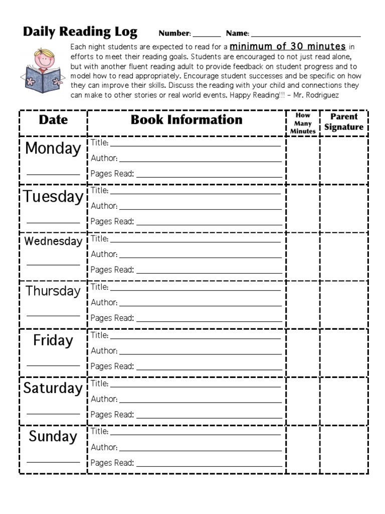 Daily Reading Log | PDF | Self-Improvement