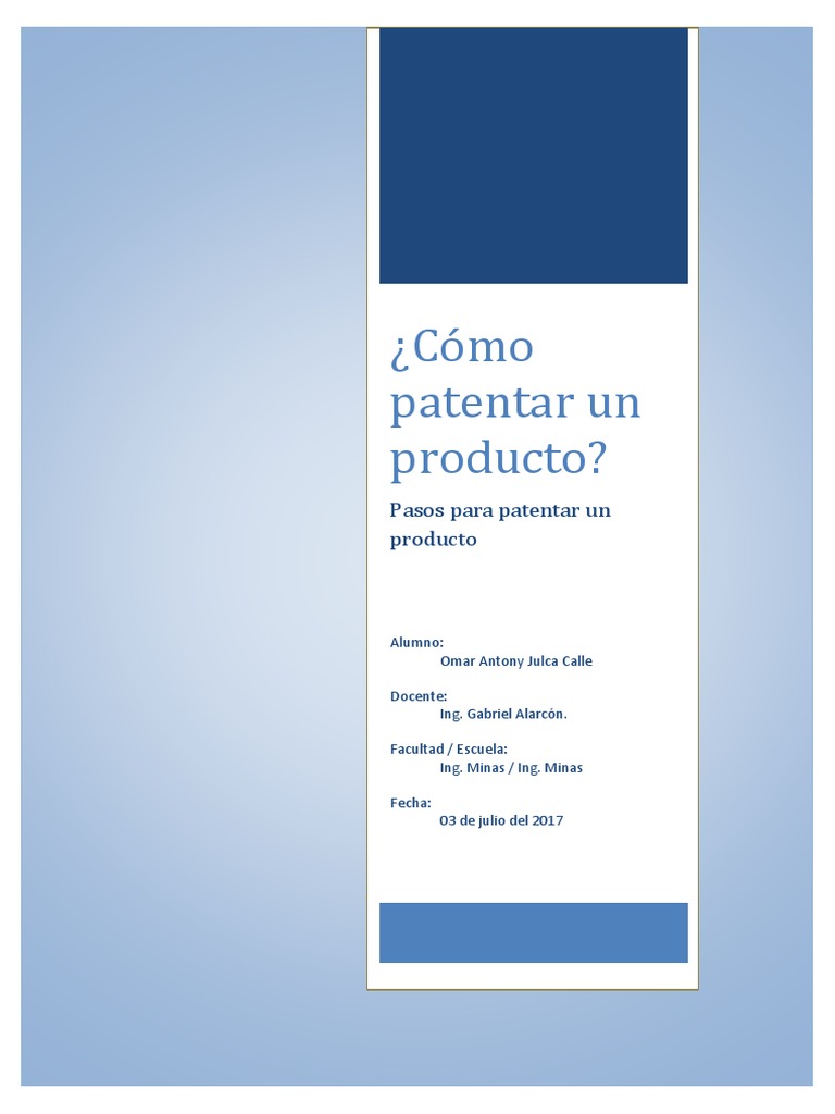 Como Patentar Un Producto | PDF | Patentar | Marca comercial