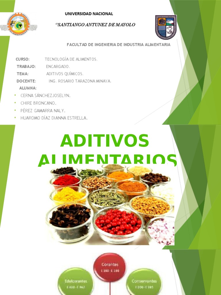 Aditivos Quimicos en Los Alimentos