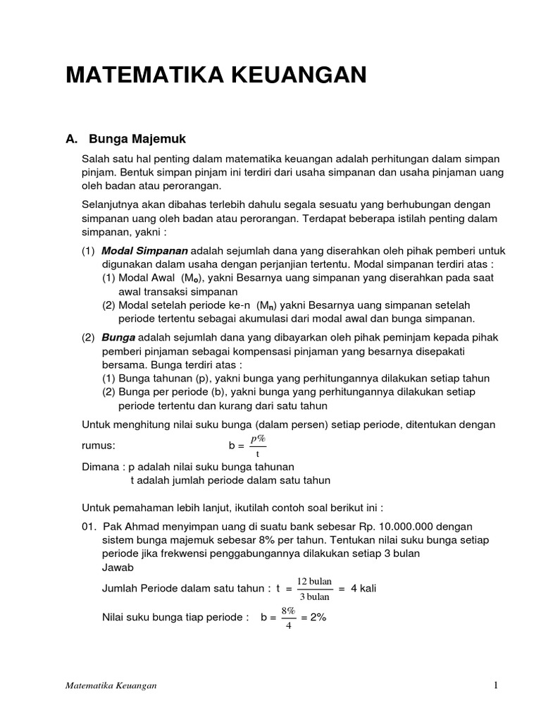 Rumus dan Contoh Bunga Majemuk | PDF