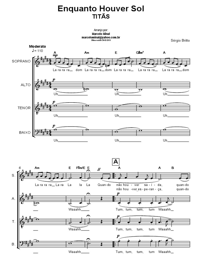 TITAS - Enquanto Houver Sol SATB PDF | PDF | Deuses do submundo