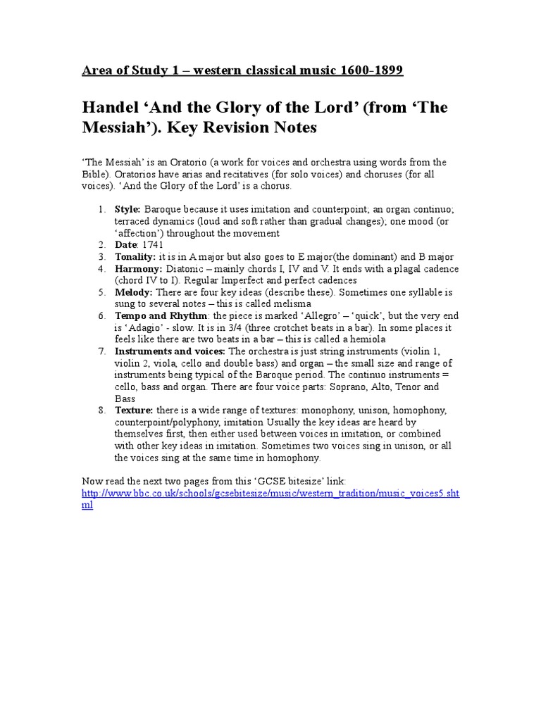 Handel and The Glory of The Lord | PDF