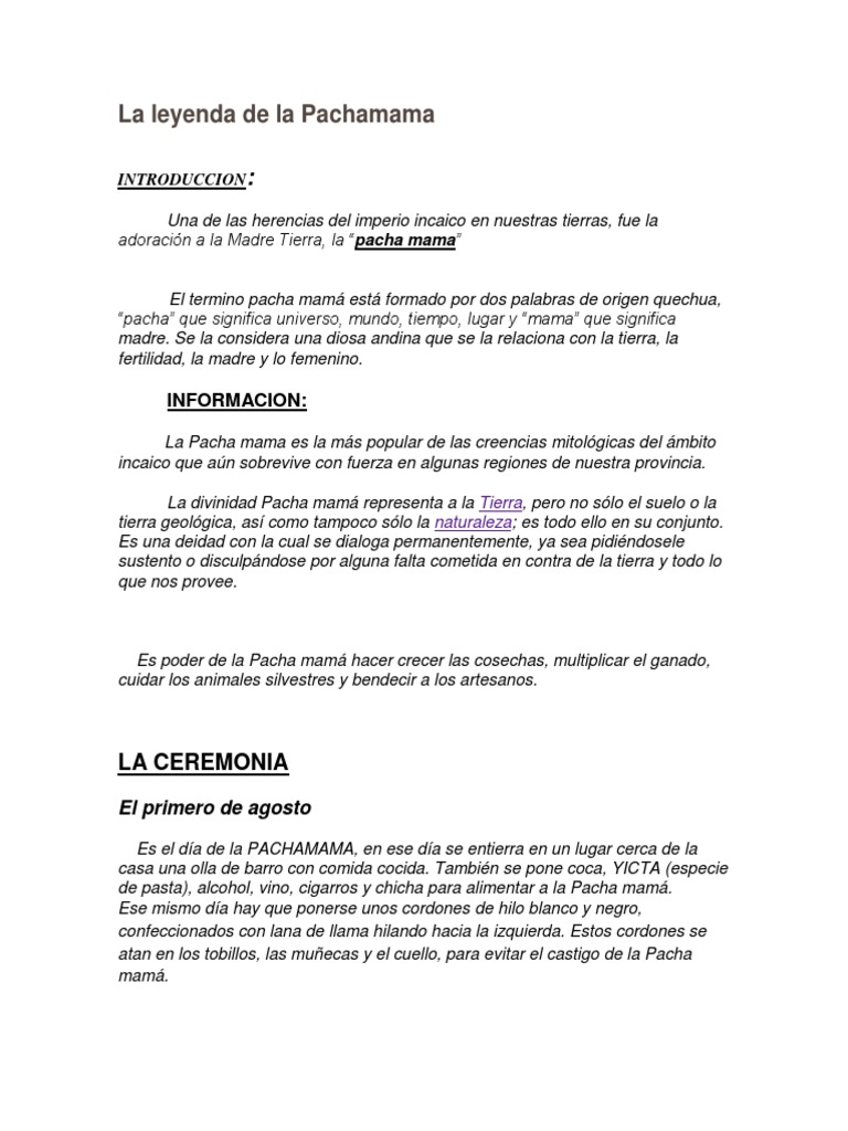 La Leyenda de La Pachamama