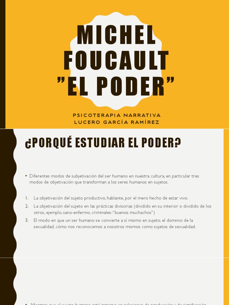 Michel Foucault El Poder | PDF | Michel Foucault | Subjetividad