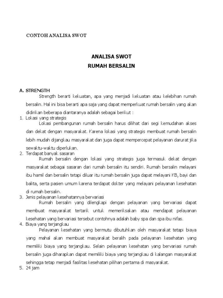 Contoh Analisa Swot | PDF