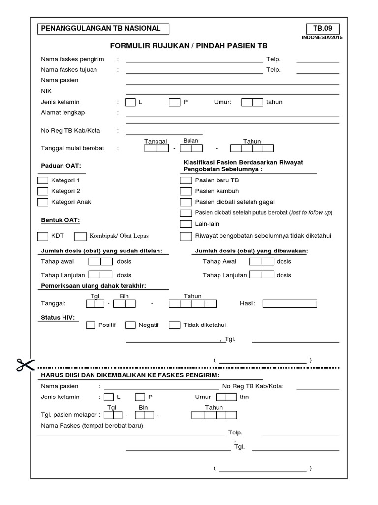 Formulir Rujukan Pasien TB 2015 | PDF