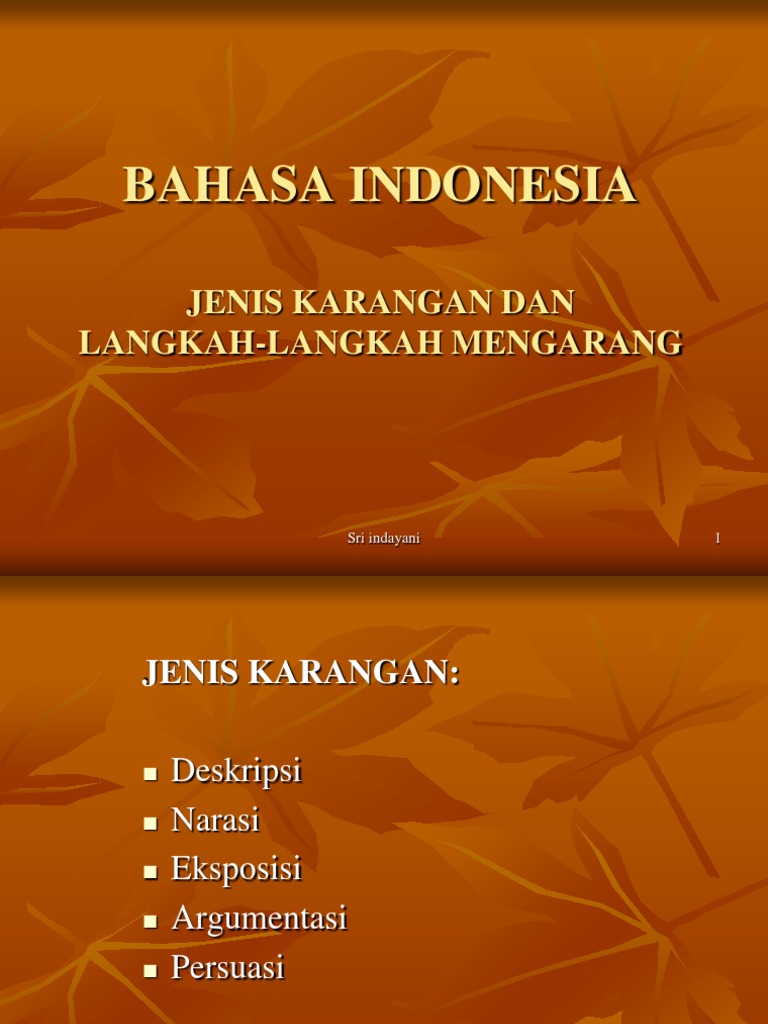 Jenis Karangan Dan Langkah Langkah Mengarang | PDF