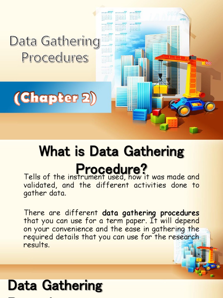 An Overview of Data Gathering Procedures and Statistical Treatment for ...