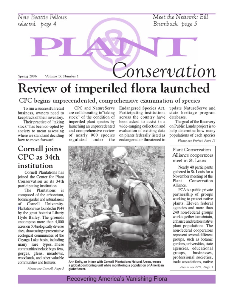 Spring 2006 Plant Conservation Newsletter | PDF | Invasive Species ...