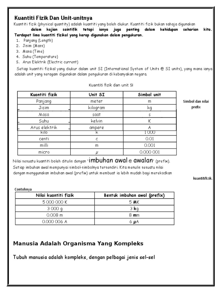 Kuantiti Fizik Dan Unit | PDF